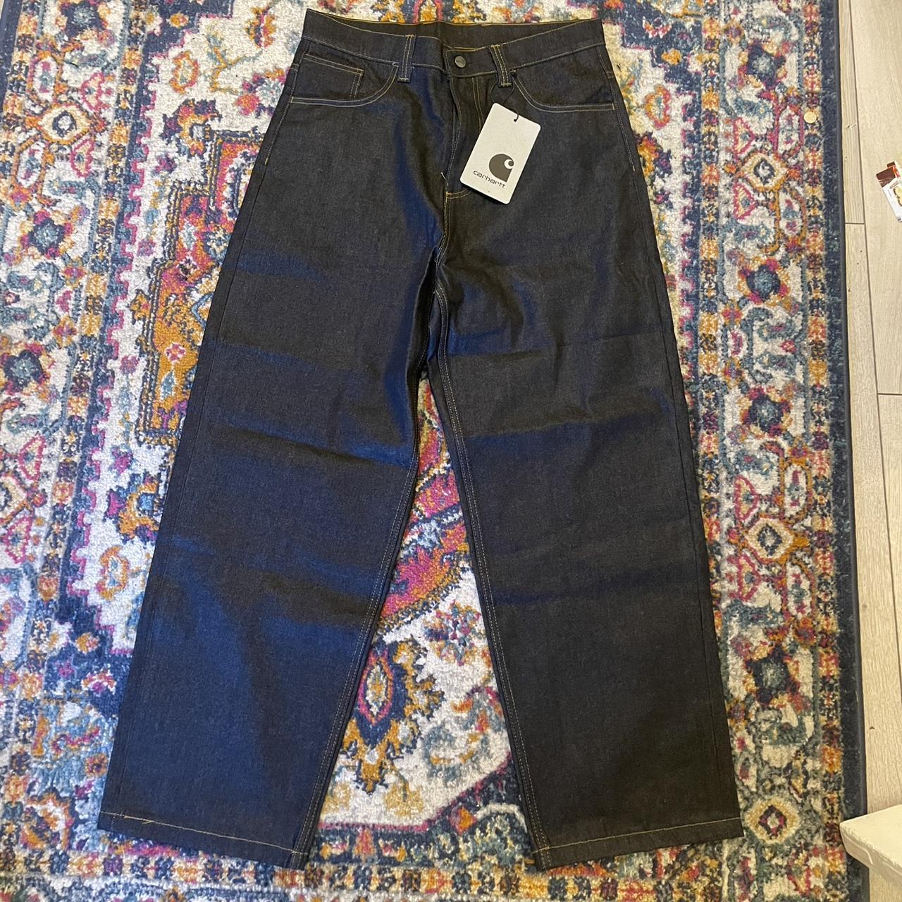 Carhartt Brandon pant raw dark blue denim Size M... | Depop