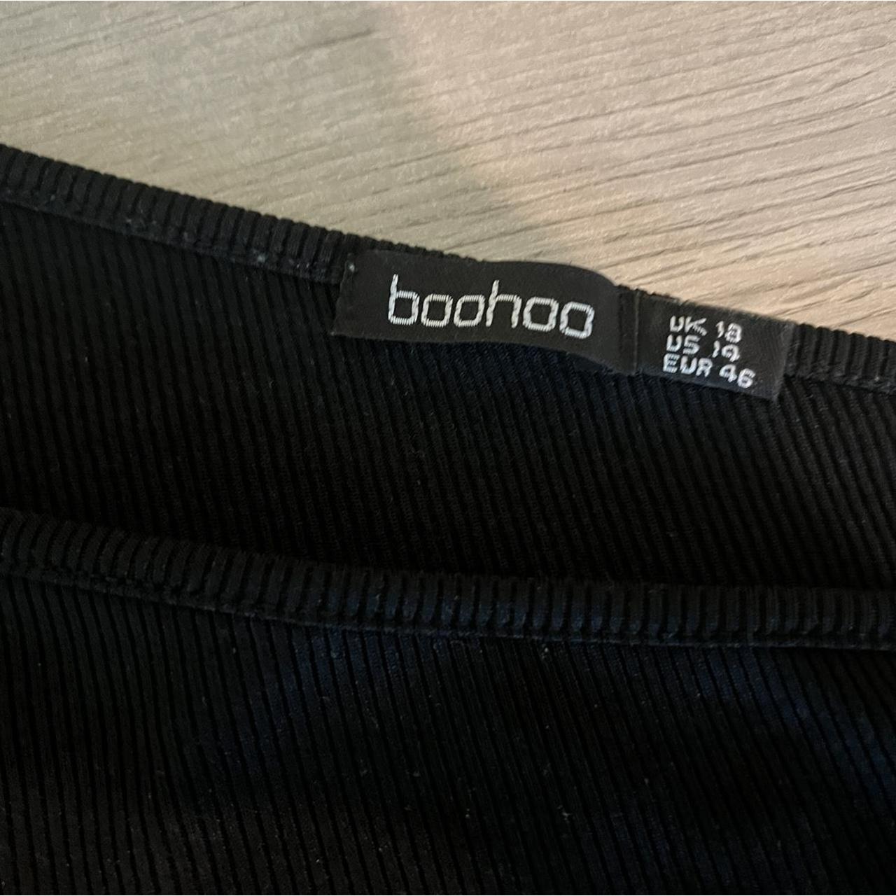 Boohoo one shoulder black ribbed crop top Size 14... - Depop