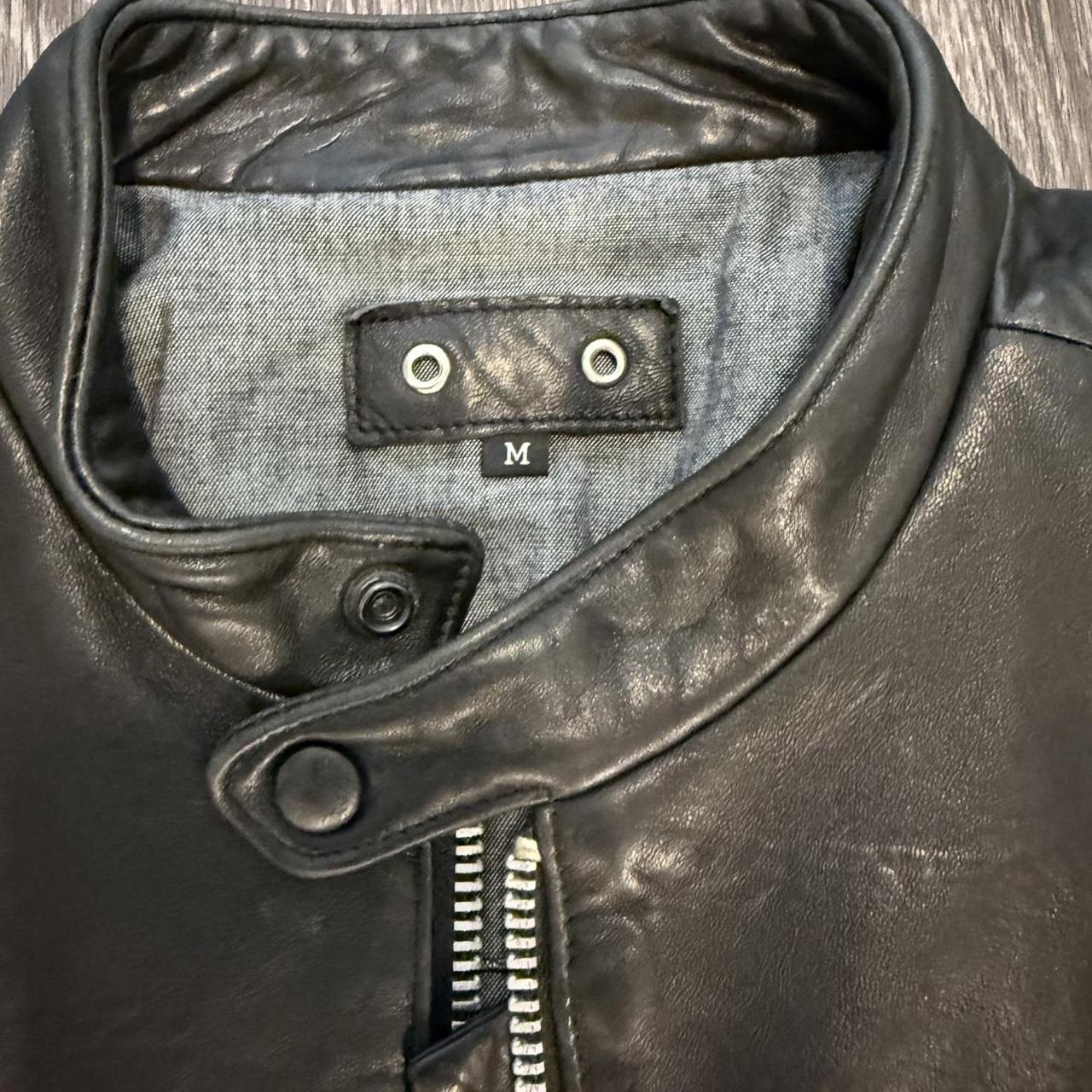 Robins Jeans Black Leather Jacket | Depop