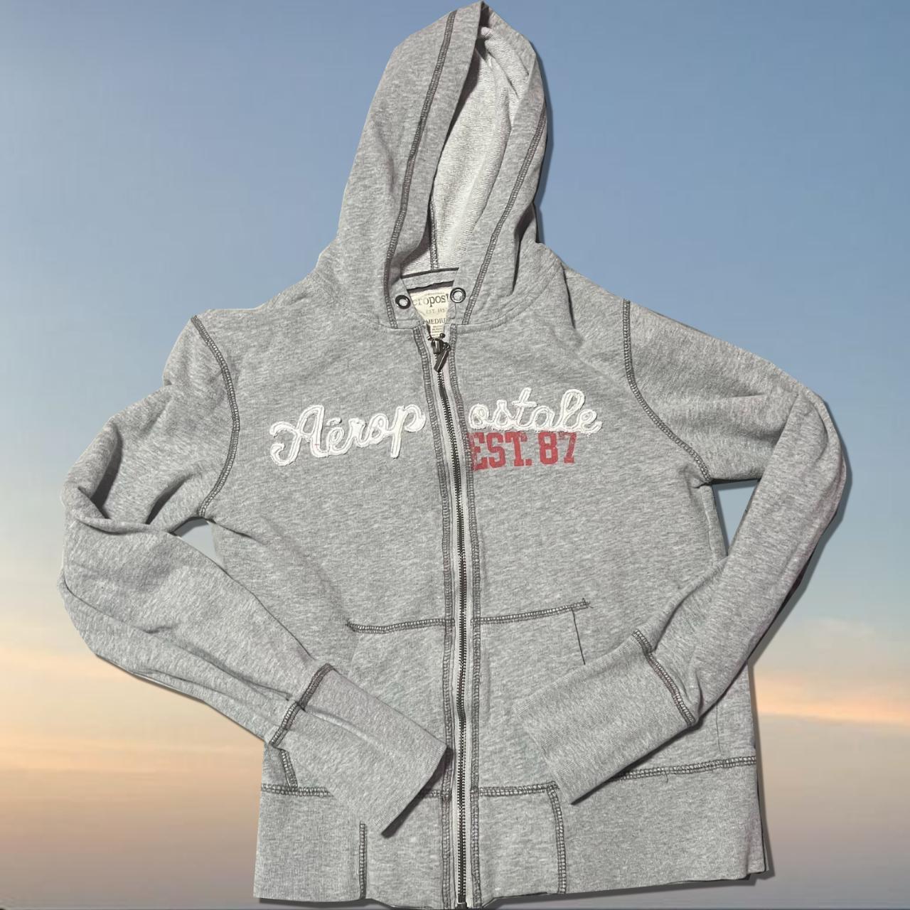 Aeropostale Women's Grey Hoodie | Depop