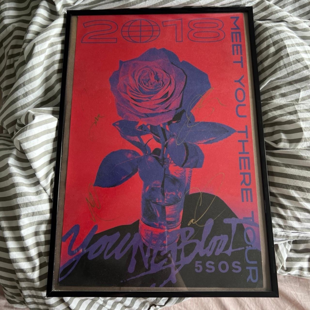 5sos signed and framed youngblood poster - Depop