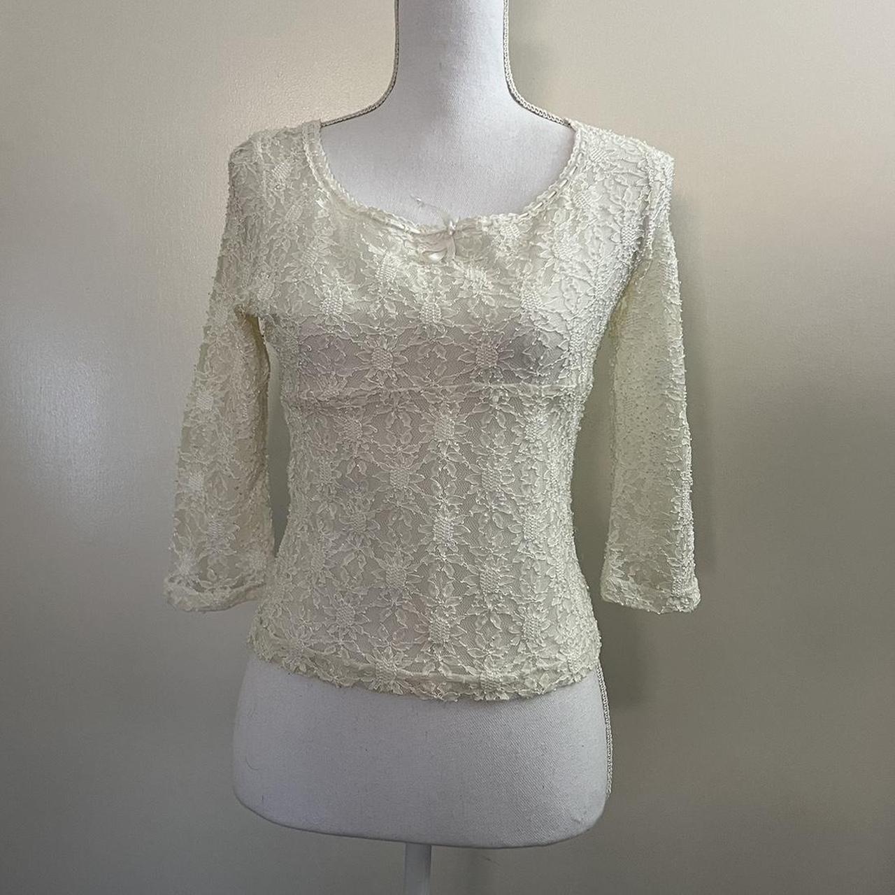 Batsu Japan vintage 90s beaded off-white baby doll... | Depop