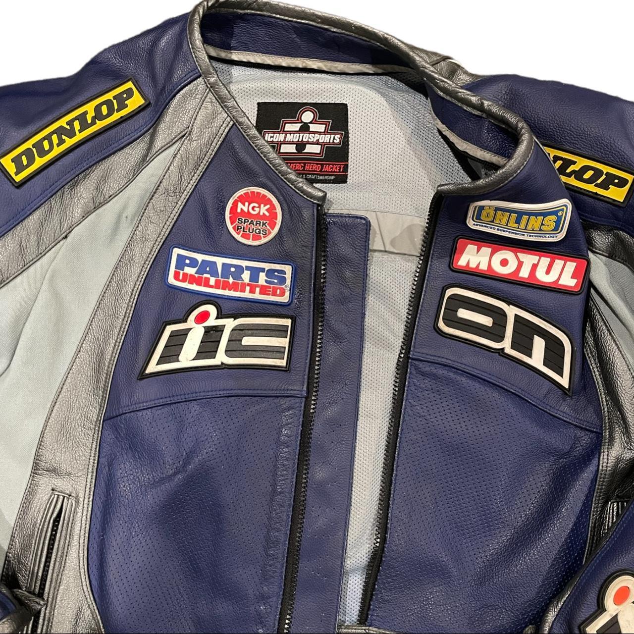 Icon racing leather Jacket ICON size - mens medium... - Depop