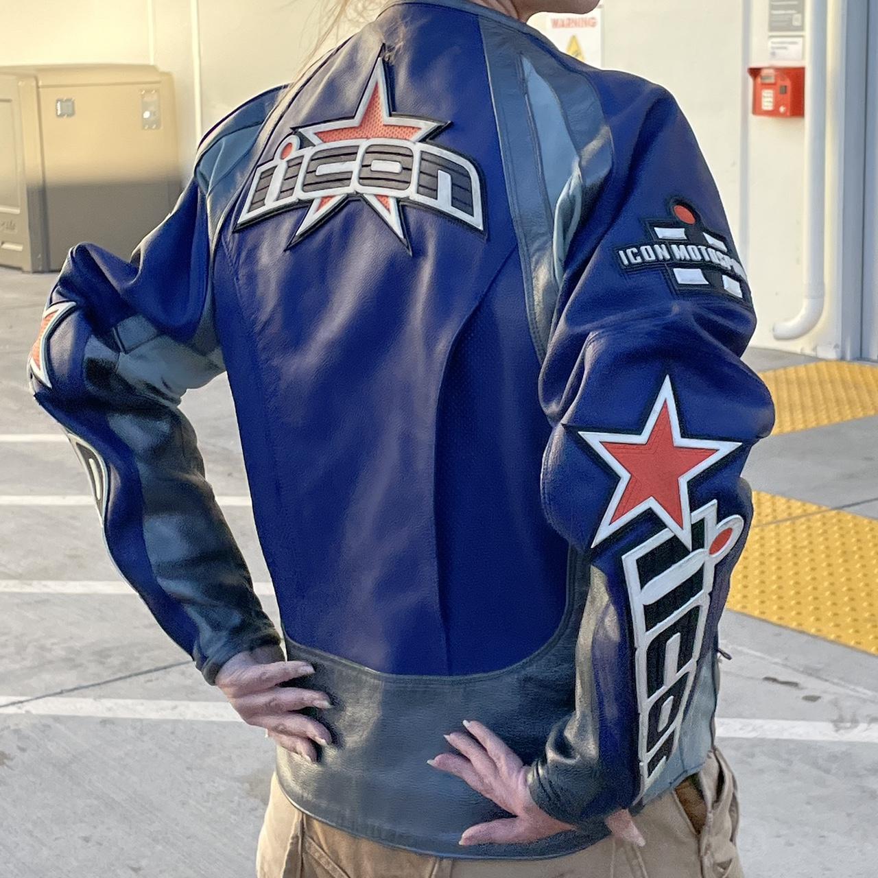 Icon Brand Men's Navy and Red Jacket | Depop