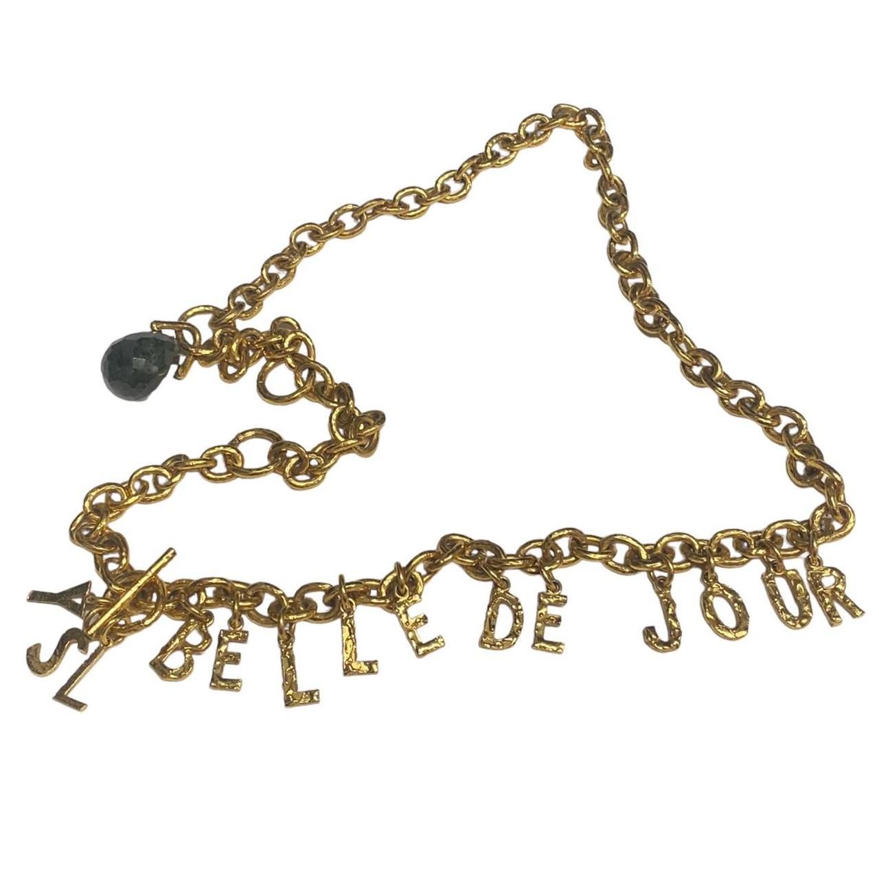 Vintage YSL chain belt full length 32.5" letters... - Depop