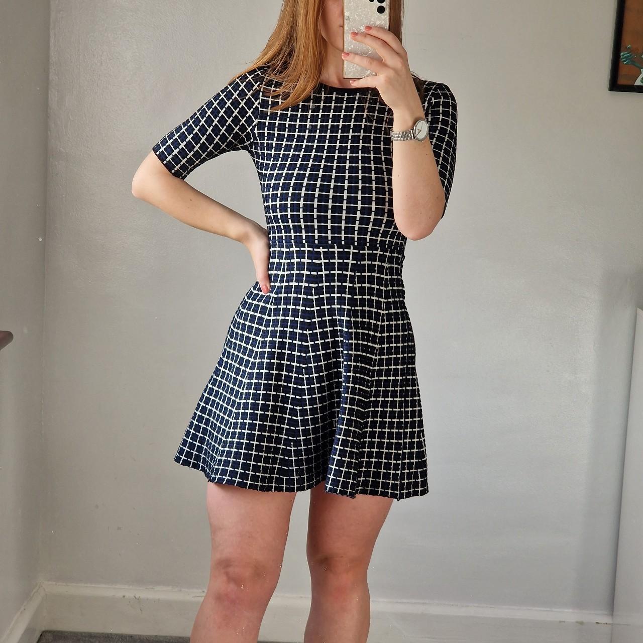 Blue Check Dress Cute A-line fit dress. Topshop... - Depop