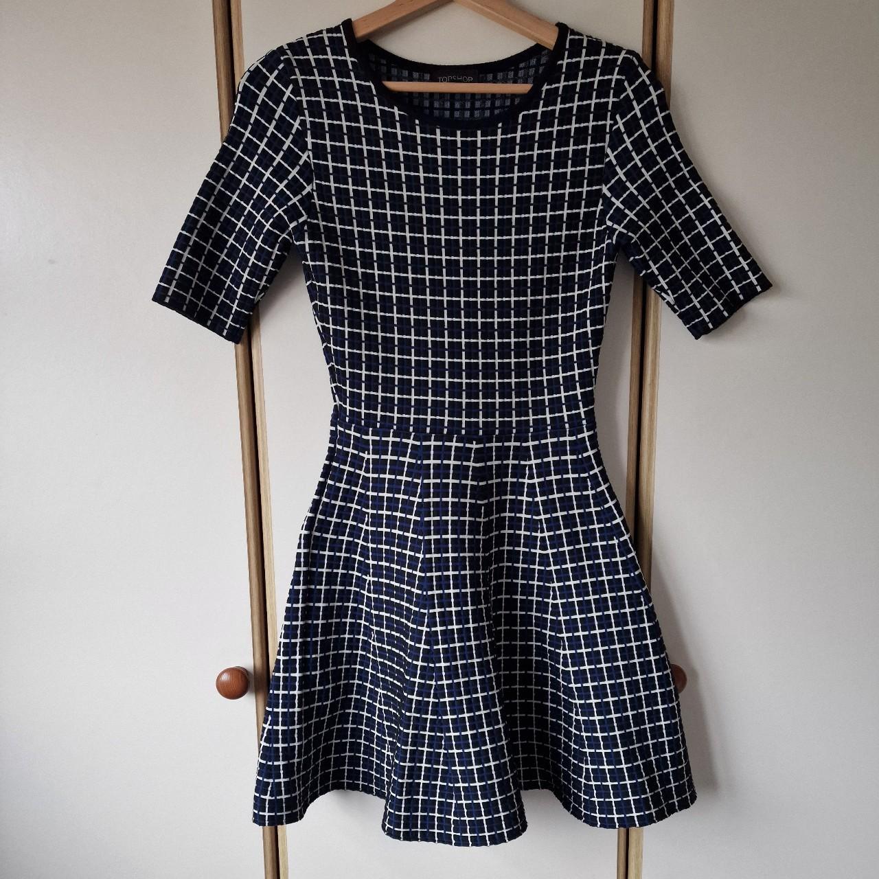 Blue Check Dress Cute A-line fit dress. Topshop... - Depop