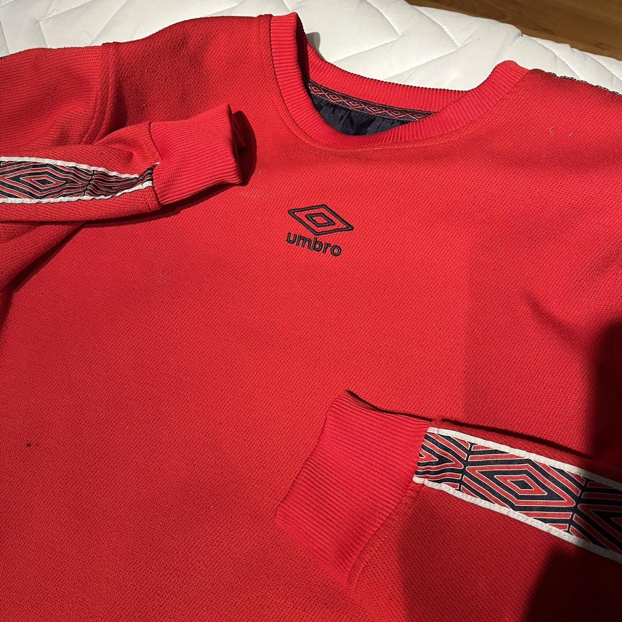 Umbro Men's Red Sweatshirt | Depop