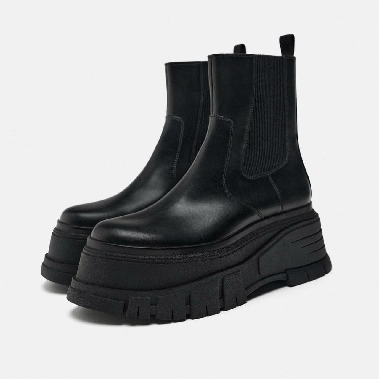 **NEW WITH BOX** Zara platform boots black women... - Depop