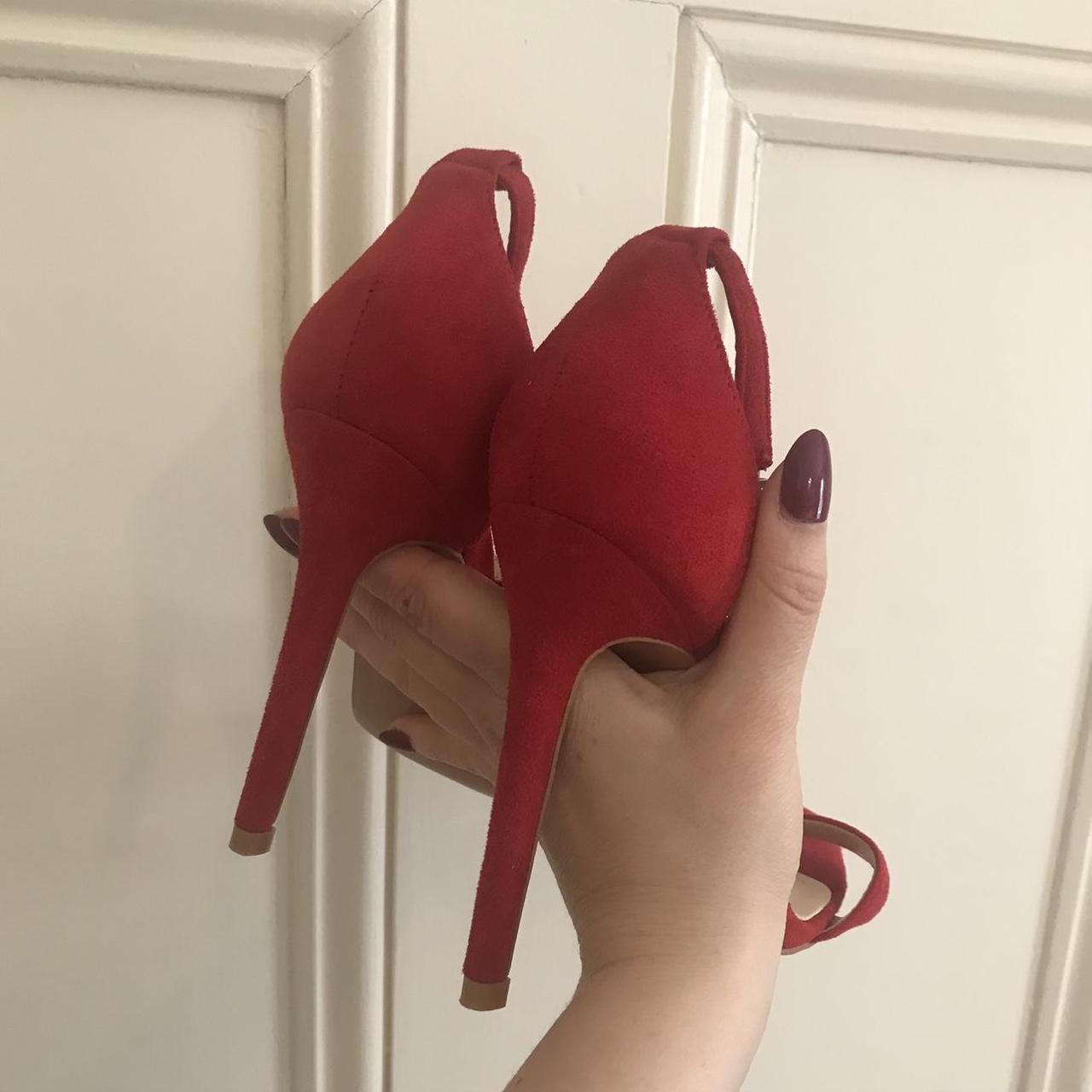Size 4 PLT Red Stripper Heels Suited for narrow... - Depop