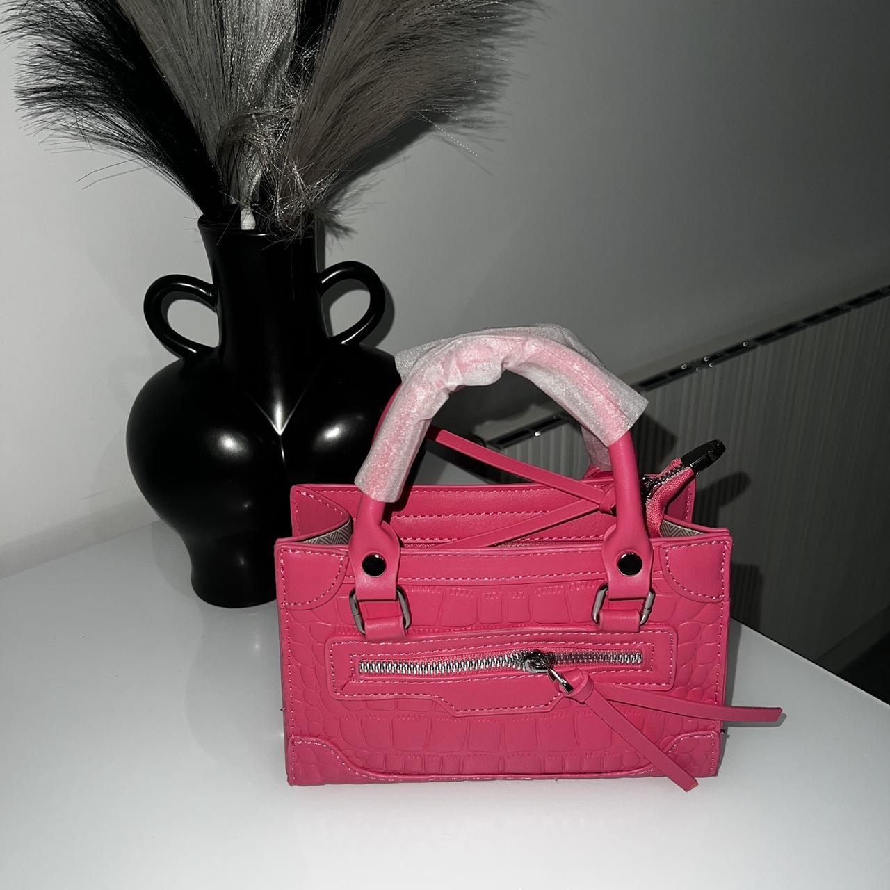 Pink mini bag, comes with strap -unbranded faux... - Depop