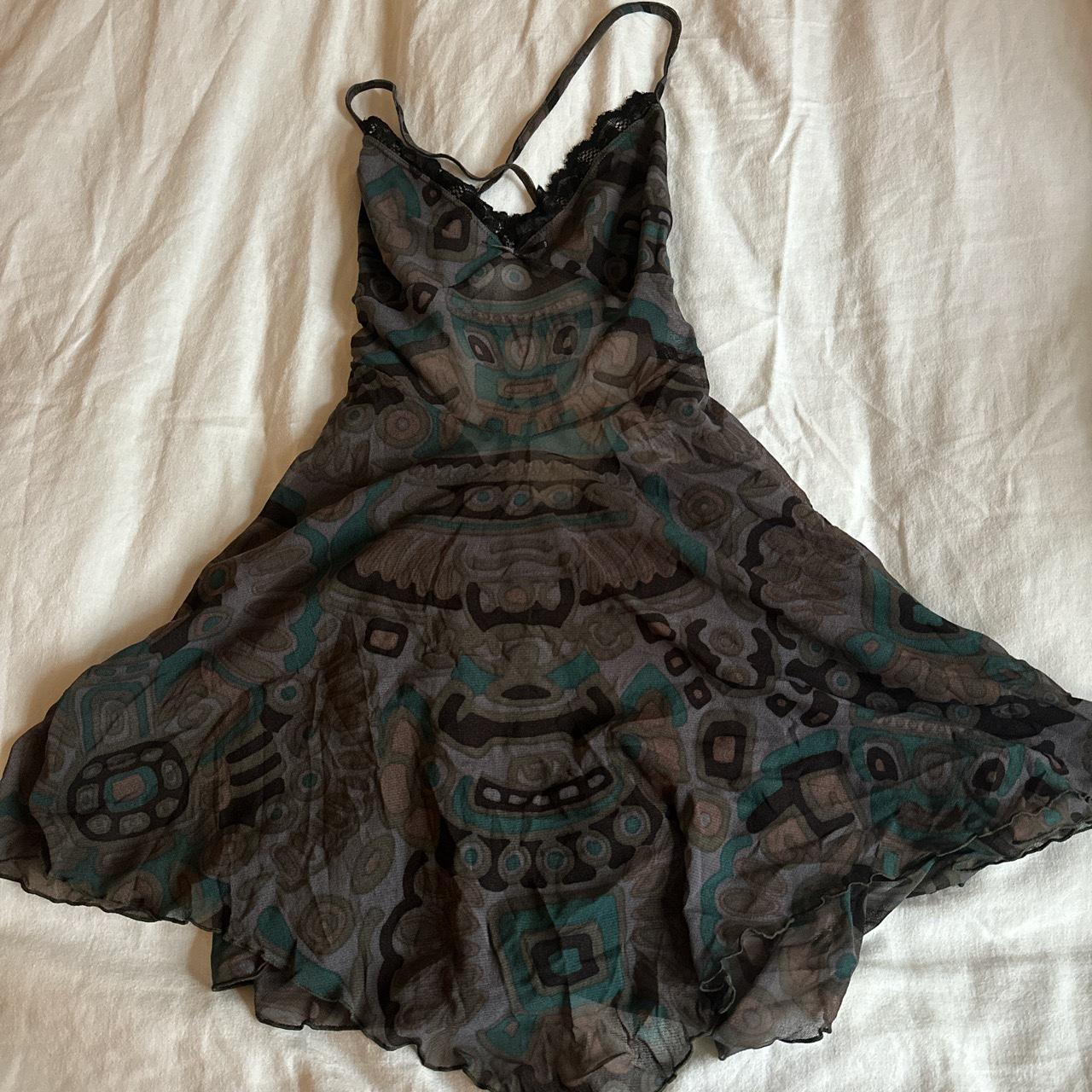 Her pony the label mesh blue grey and black printed... - Depop