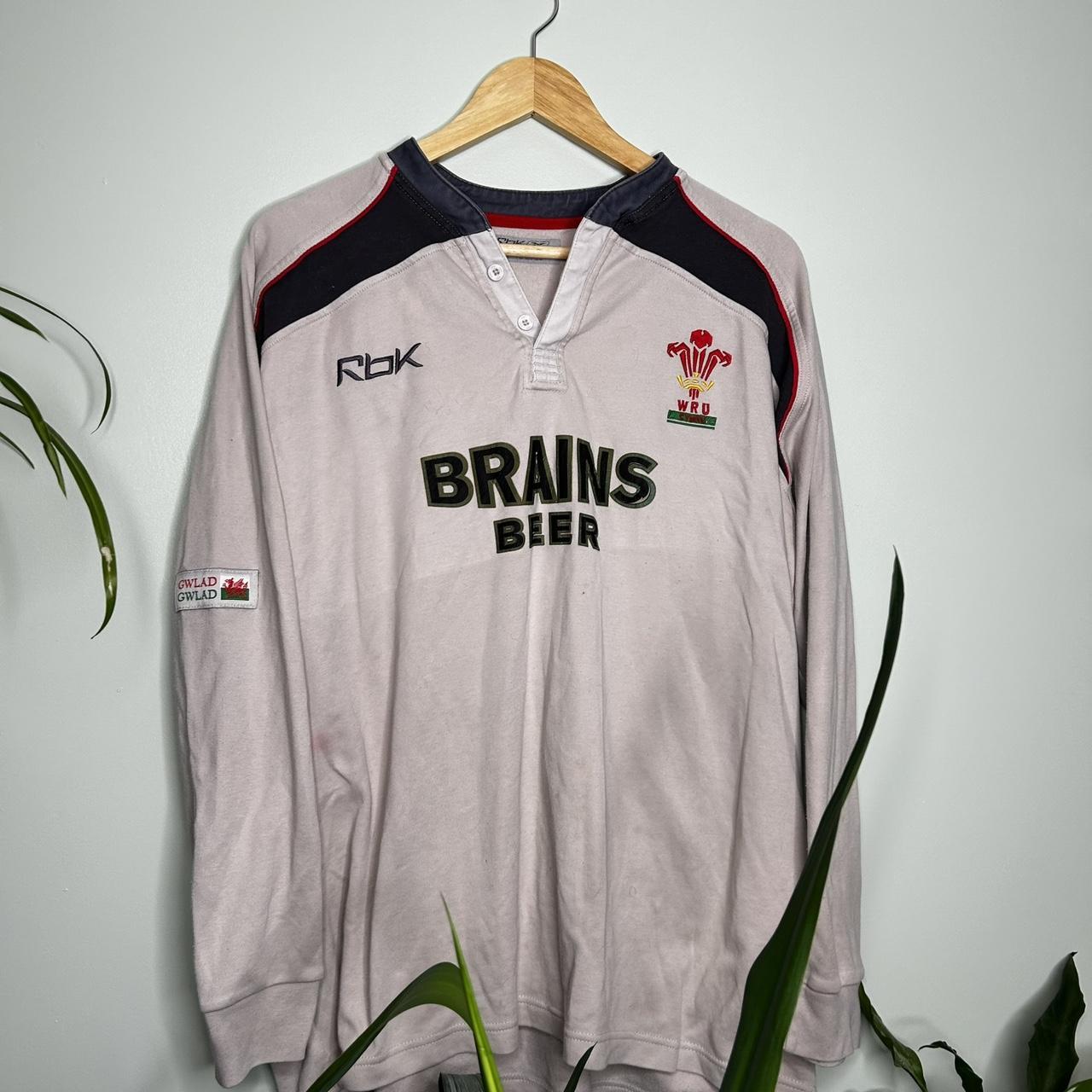 Reebok Grey Wales Rugby shirt - Long Sleeved... | Depop