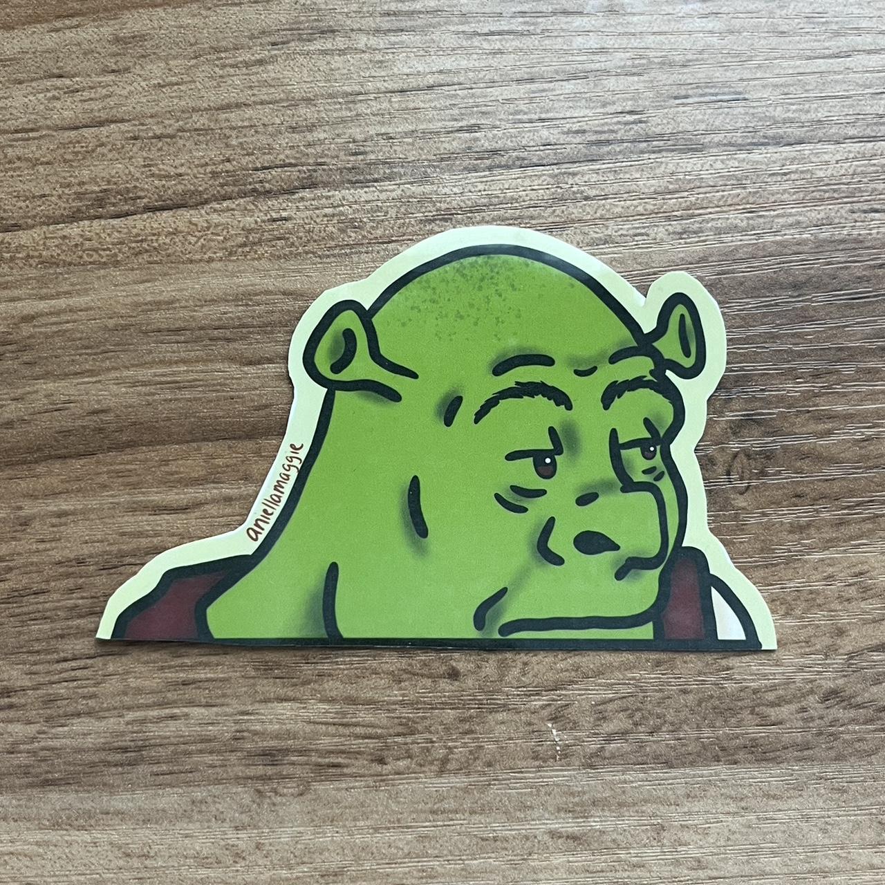 Judgy Shrek stickie // waterproof. UV resistant.... - Depop
