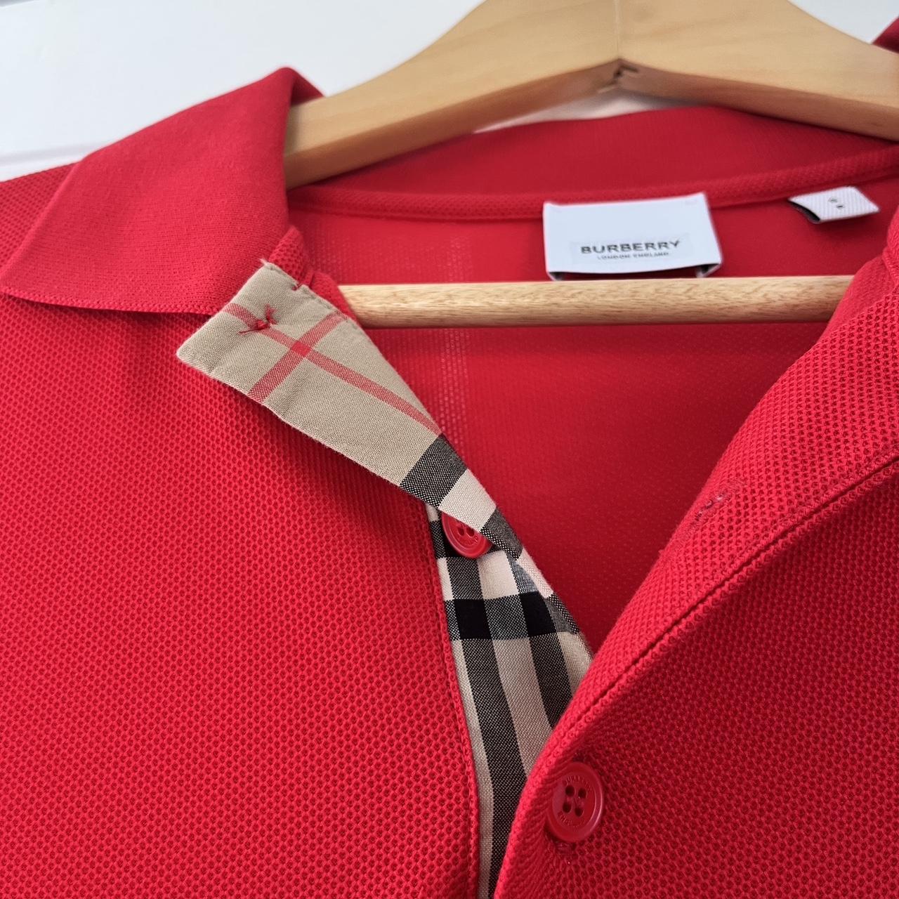Burberry red long sleeve polo 🔝 Worn only twice... - Depop