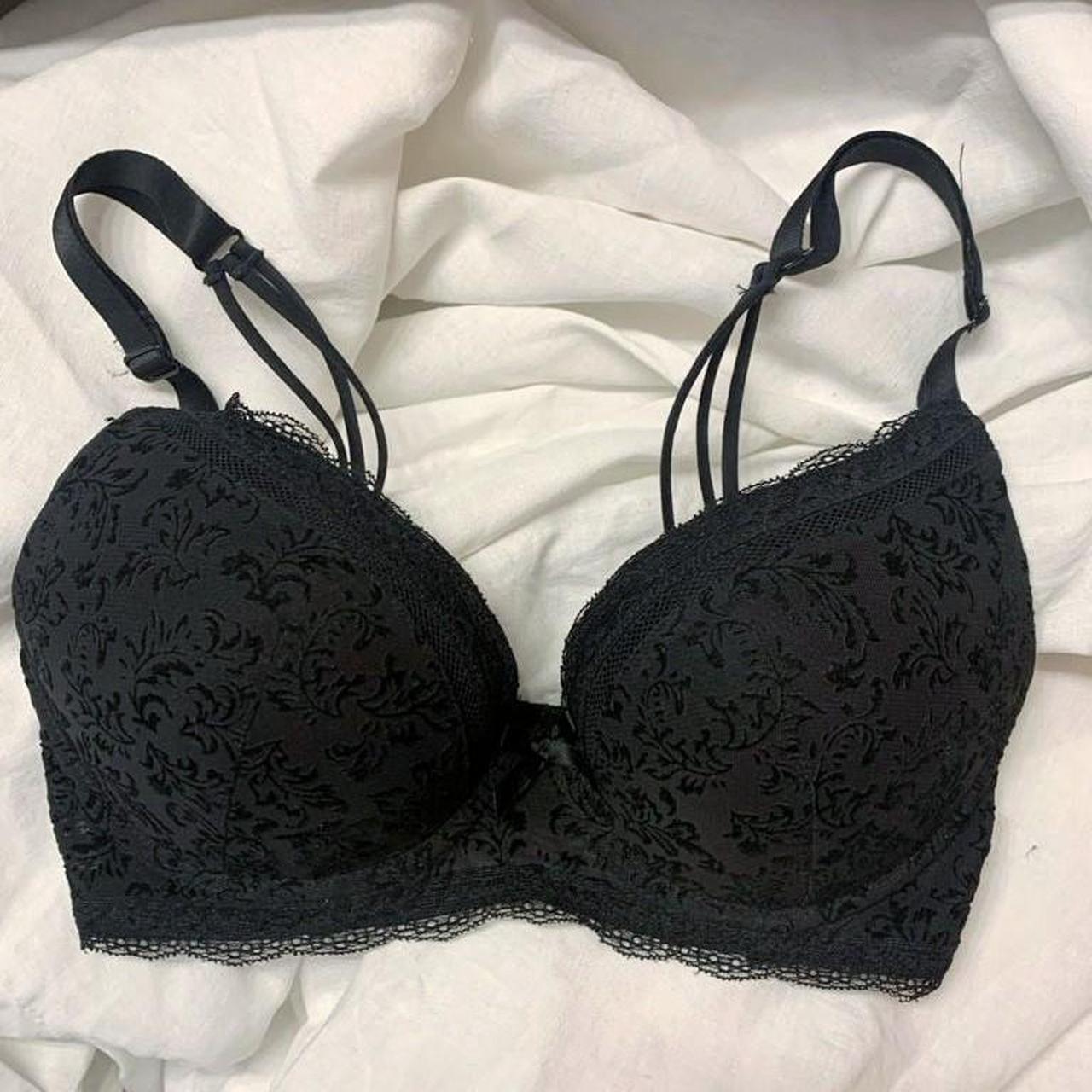 Ann Summers Black bra Size 32 DD Brocade pattern... - Depop