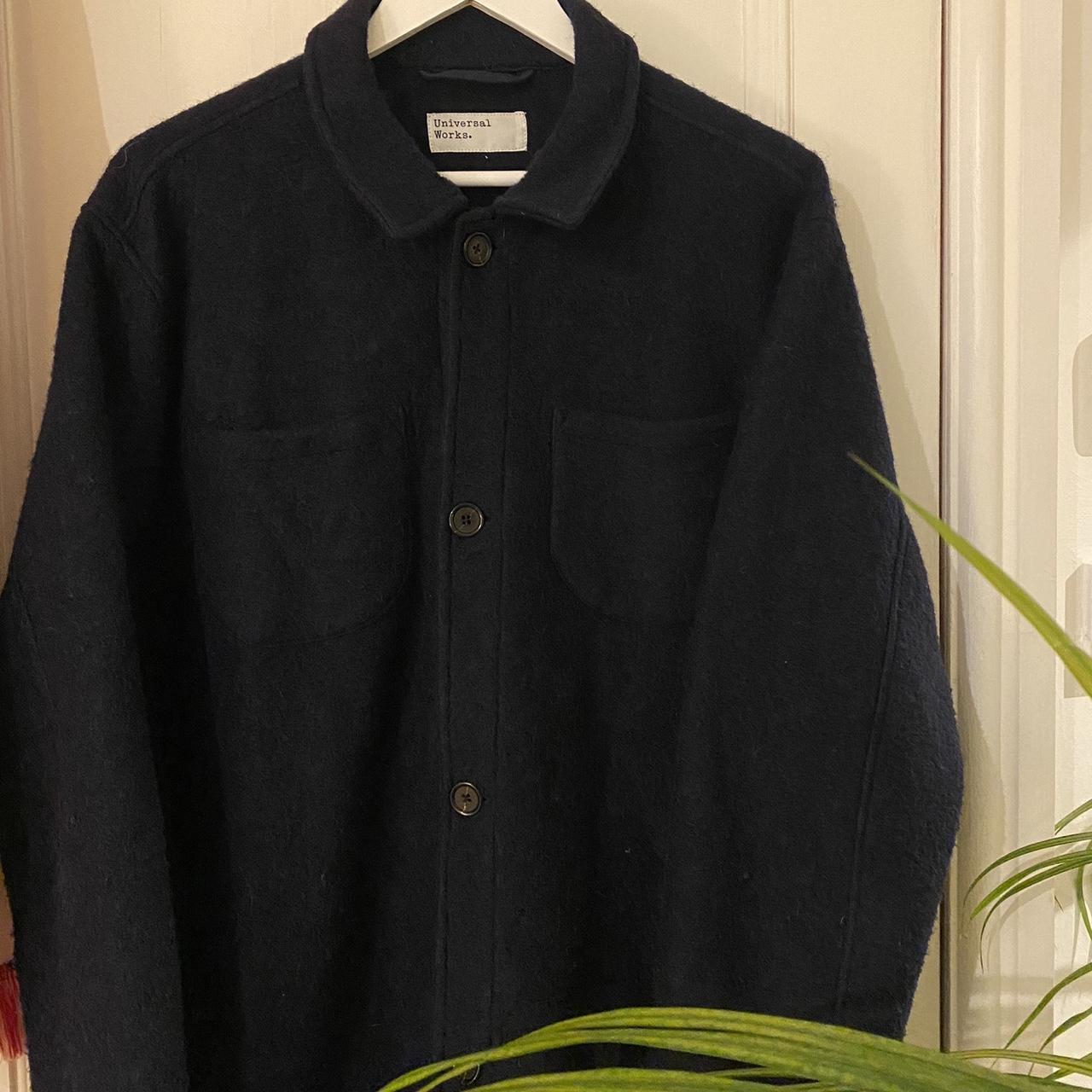 universal works wool navy jacket shirt shacket coat XL - Depop