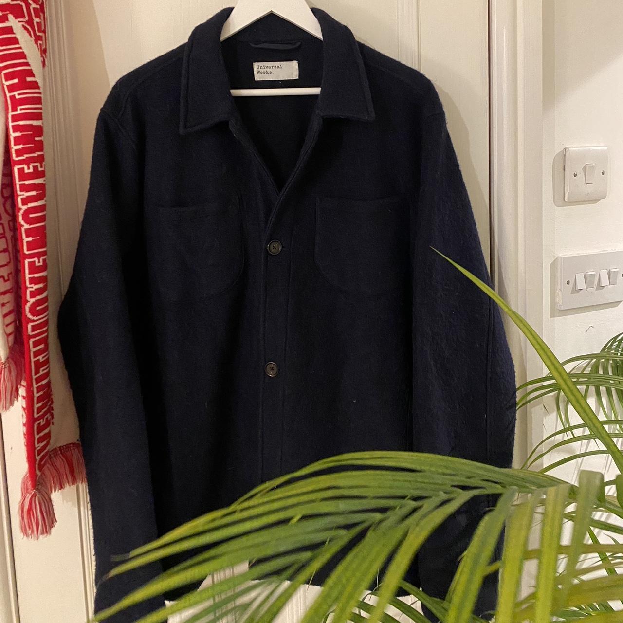 universal works wool navy jacket shirt shacket coat XL - Depop