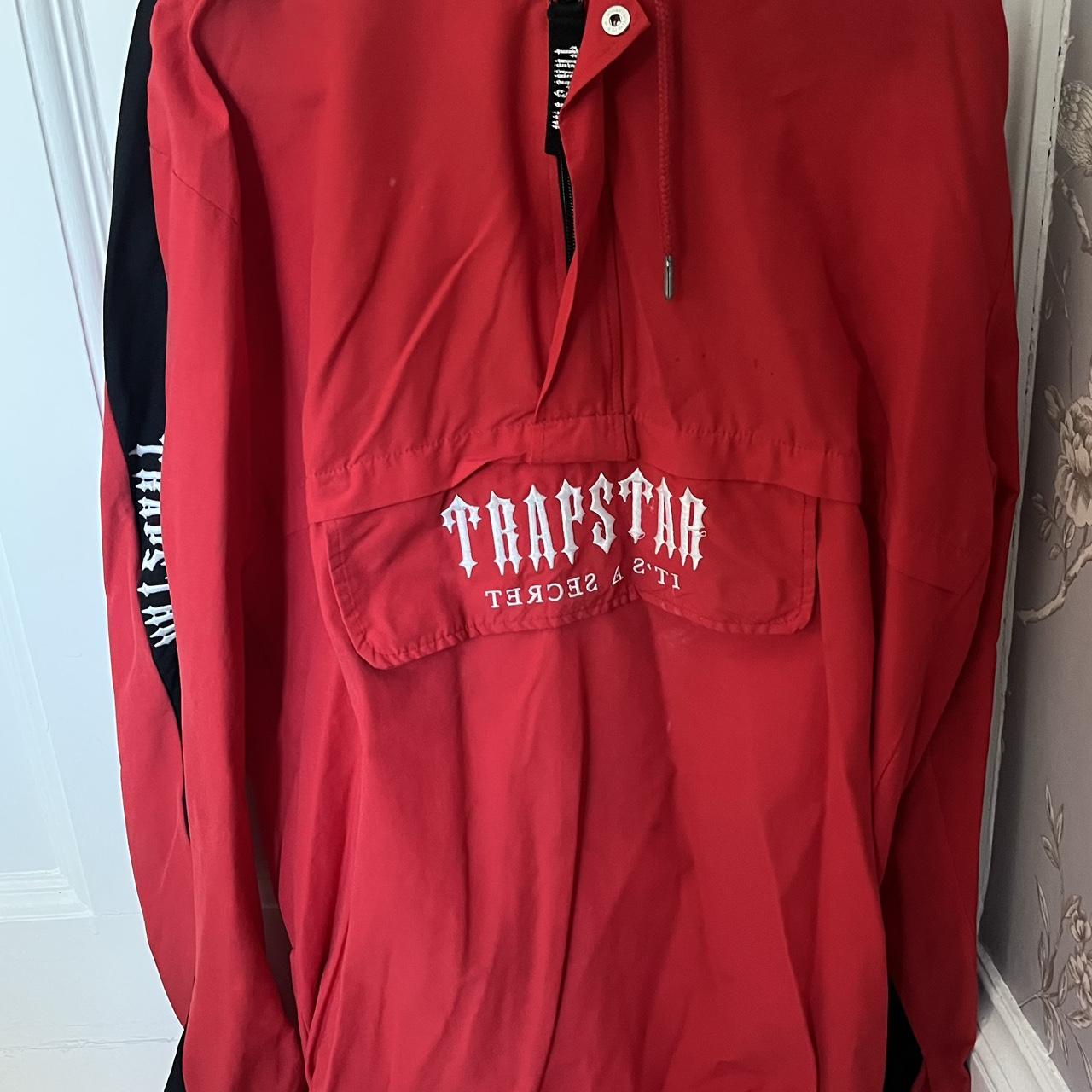 Red Trapstar quarter 1/4 zip windbreaker #windbreaker - Depop