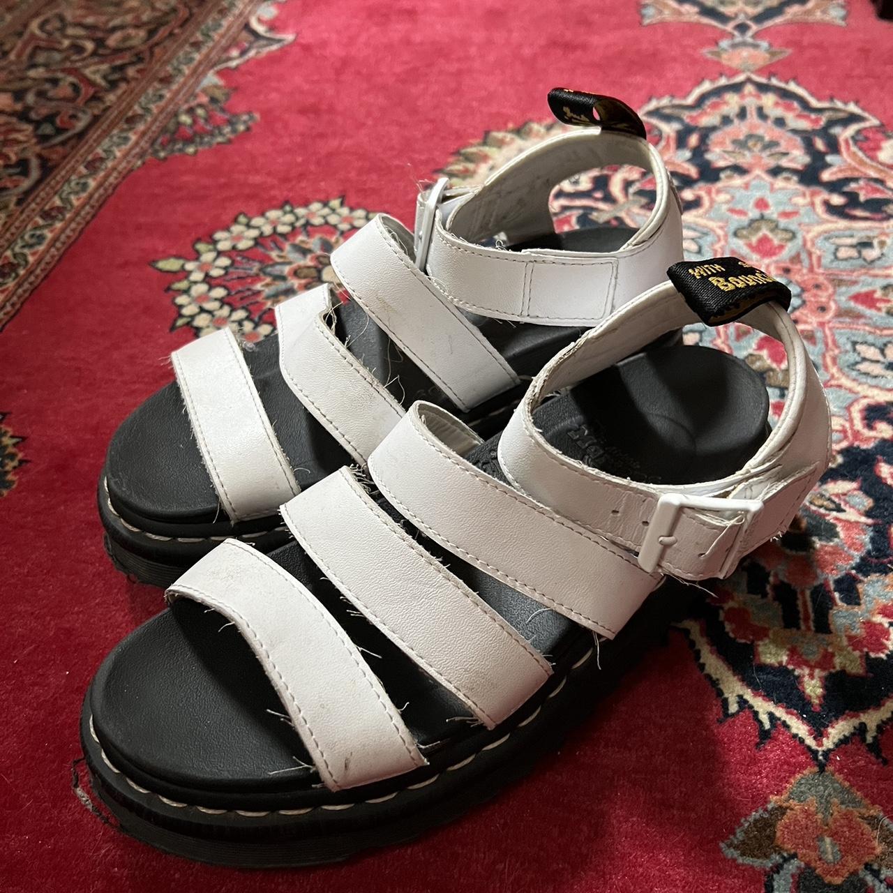white doc marten blair sandals size 9 still have a... | Depop
