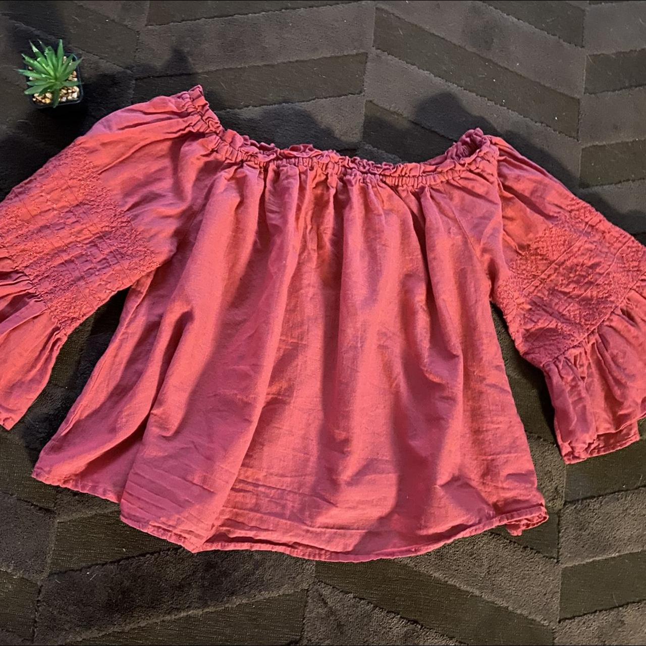 Cute orange off shoulder top in size Large, junior.... - Depop