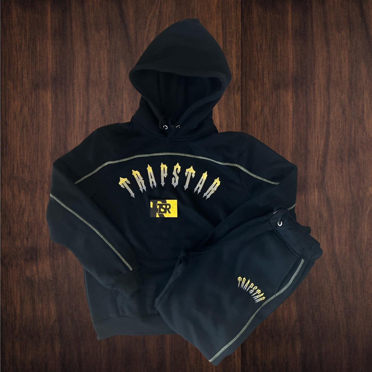 Trapstar Men's Black and Yellow Top | Depop