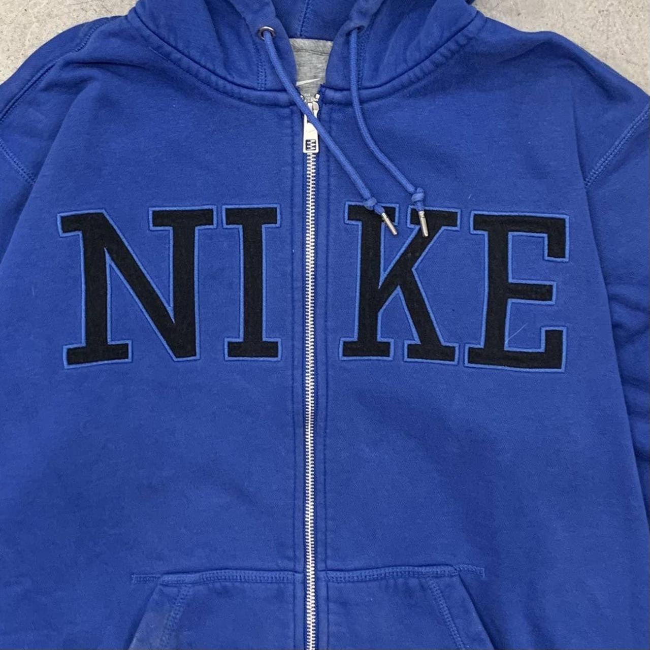 Nike vintage big logo full zip hoodie 90s y2k skate... - Depop