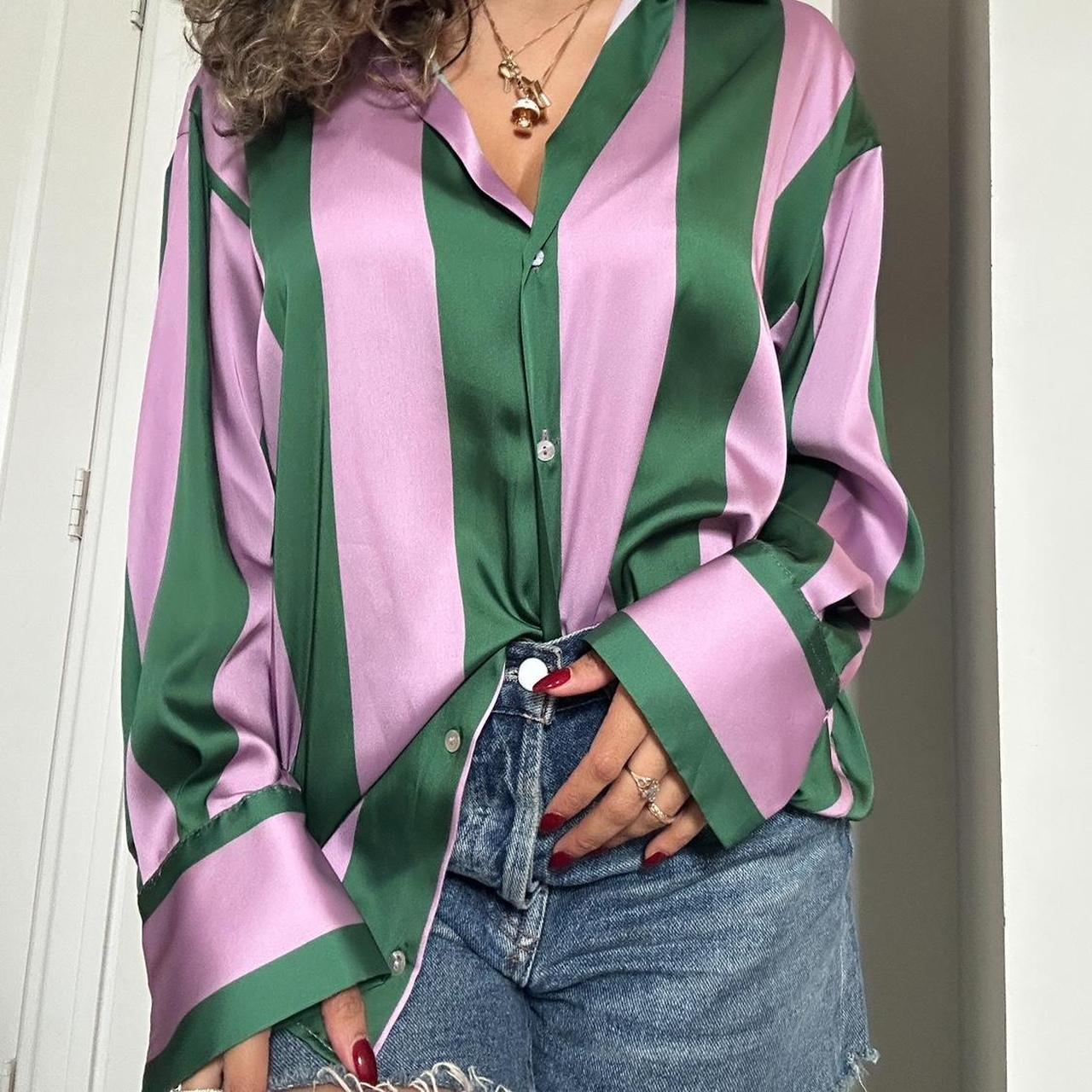 Zara striped button down. Beautiful color scheme.... - Depop