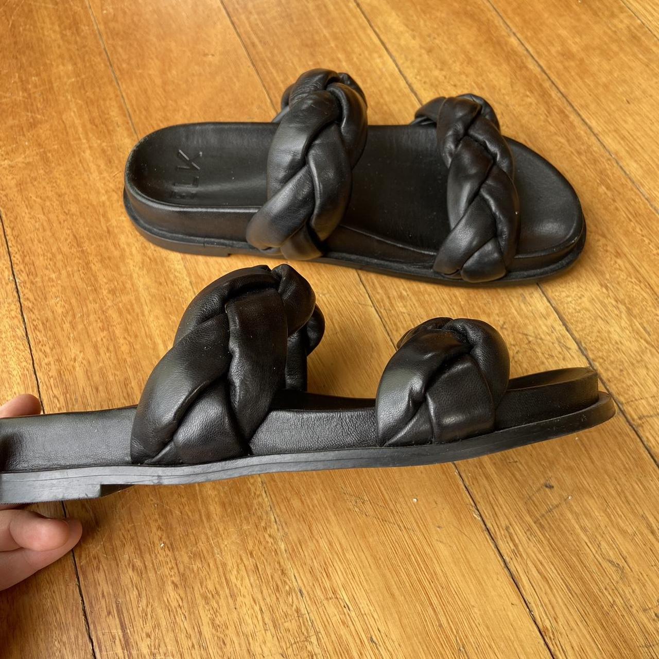 Elk leather braided slides Size 37 Good condition,... - Depop