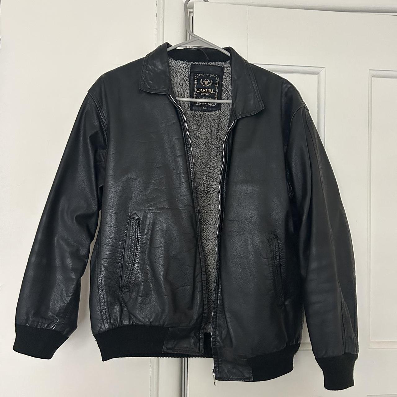 Authentic Japanese leather jacket with fur lining - Depop