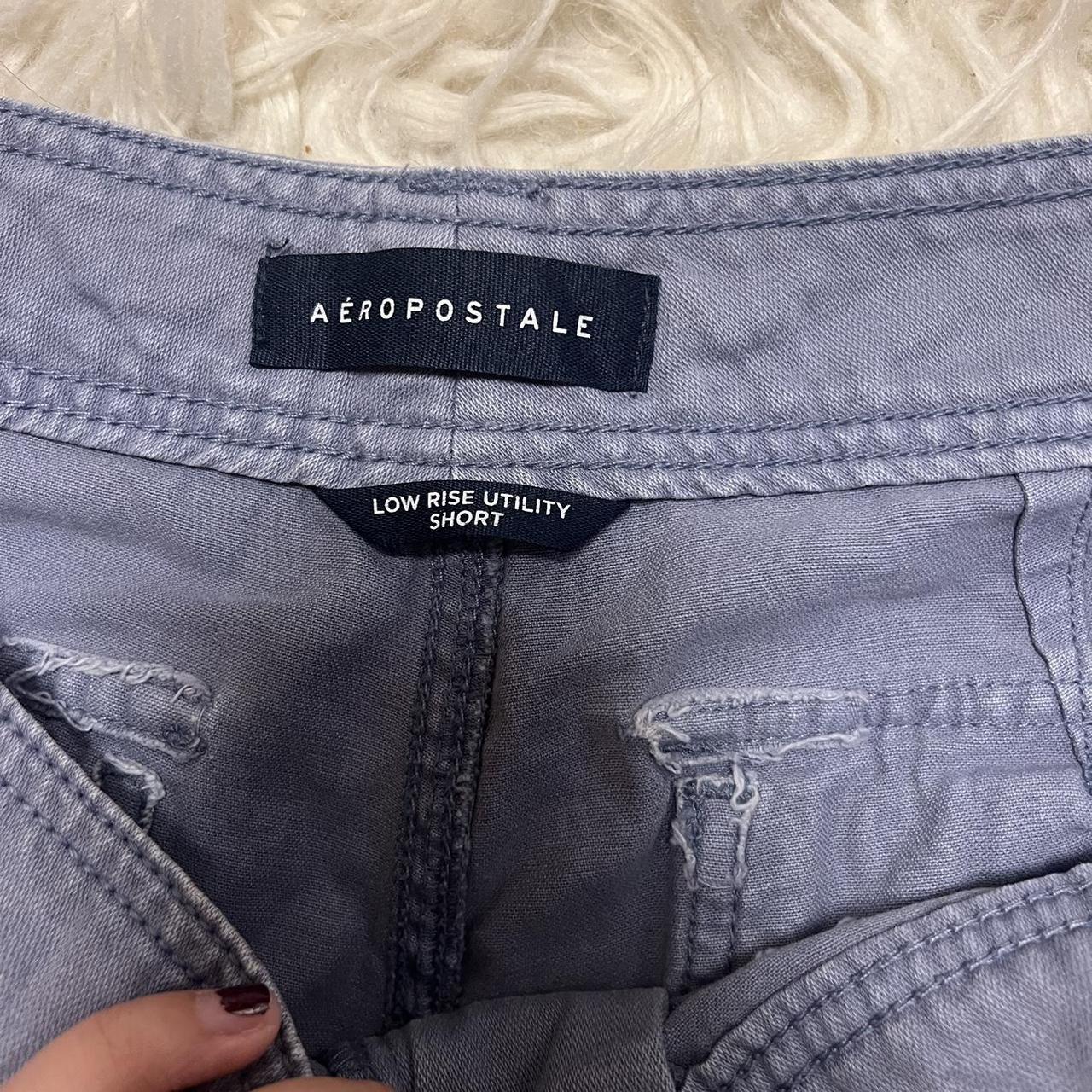 Aeropostale low rise micro shorts in purple - Depop