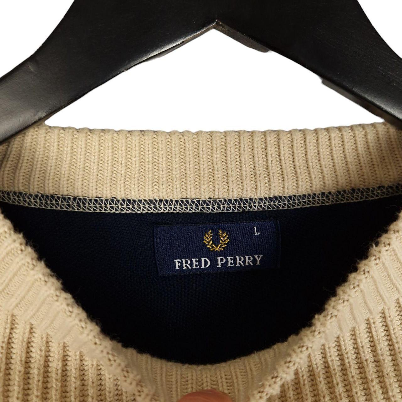 Y2K Fred Perry Jumper Size L/XL Cream Men's... - Depop