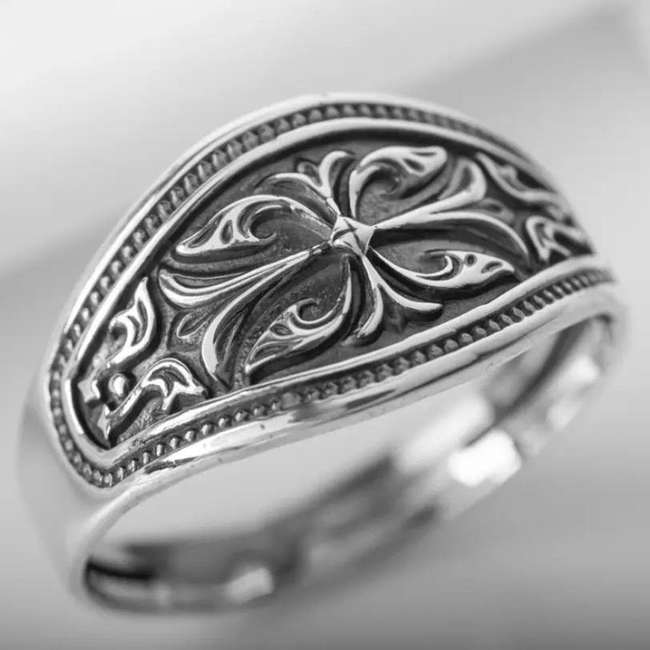 Unique Retro Gothic Cross Ring for Men and Women,... - Depop