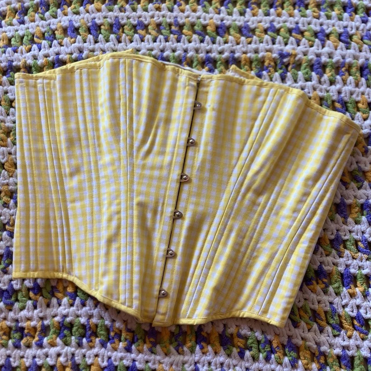 Yellow gingham corset Absolutely adorable Size... - Depop