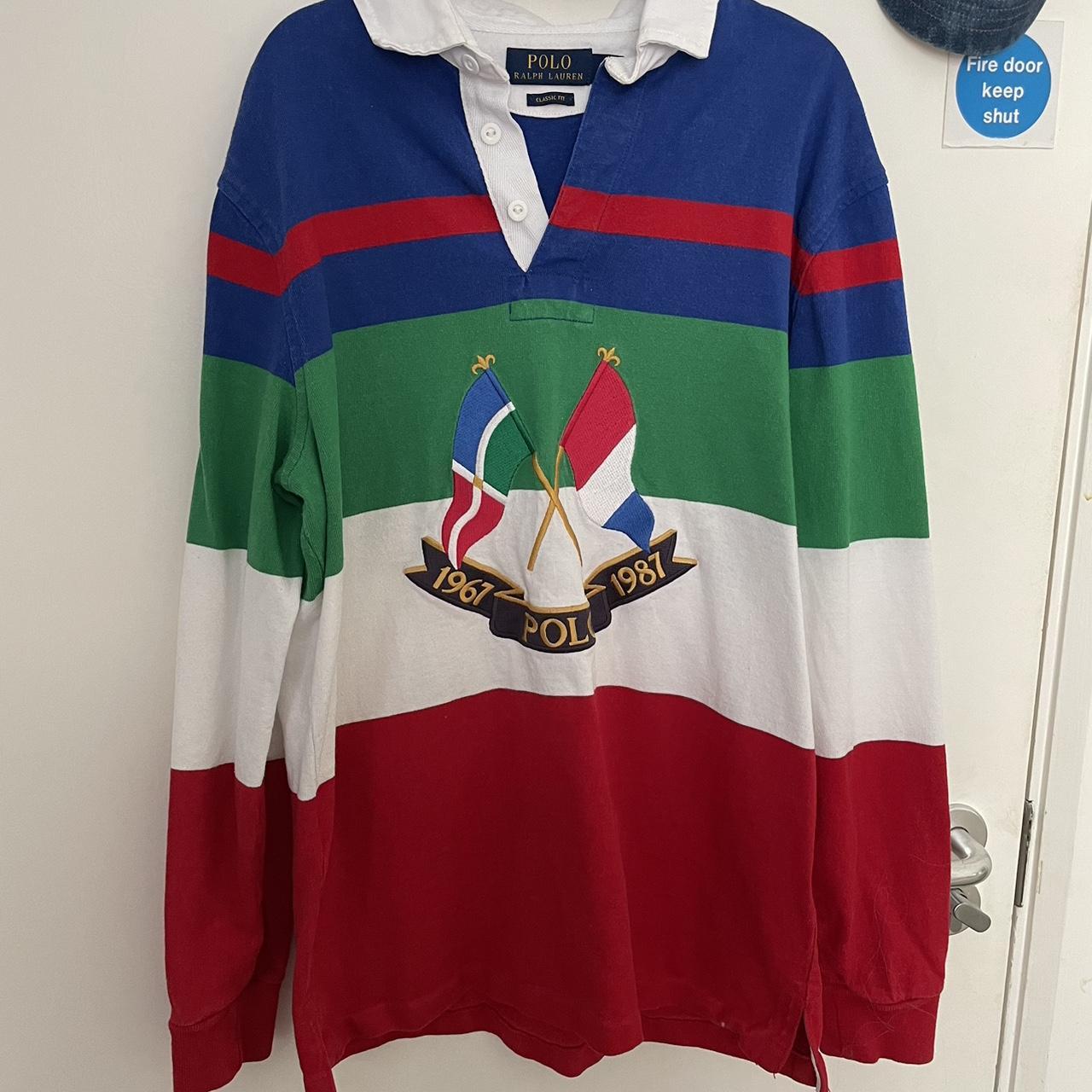 Polo Ralph Lauren cross flag rugby shirt... - Depop