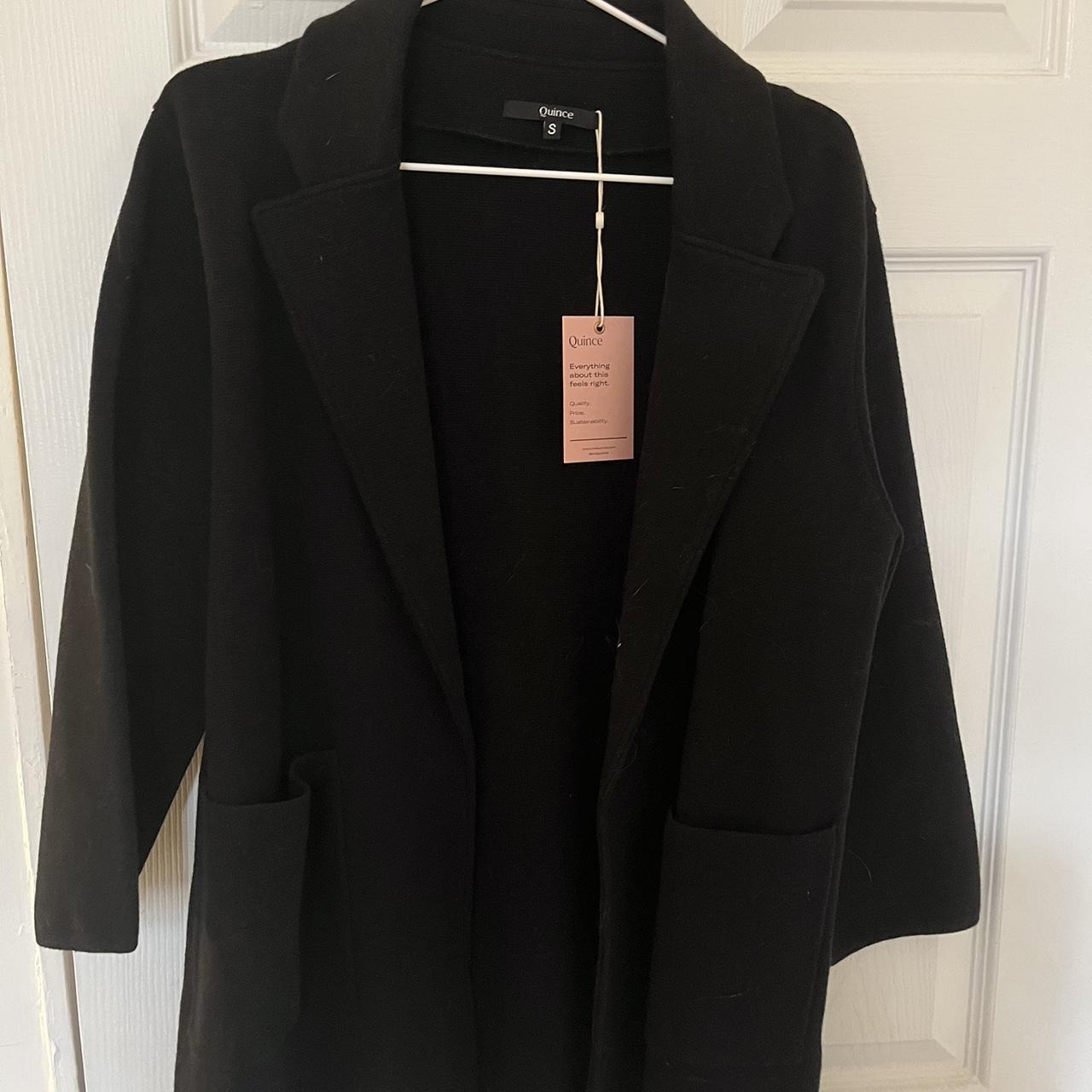 Black Quince wool sweater blazer / fall jacket Very... - Depop