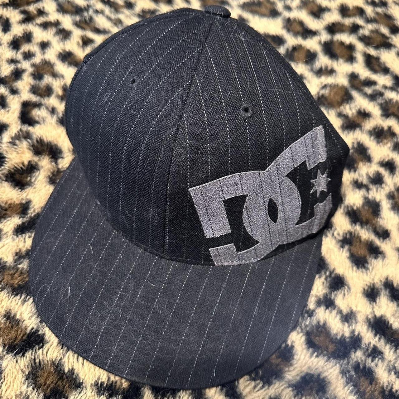 Rare vintage DC Shoes black and grey pinstripe hat... - Depop