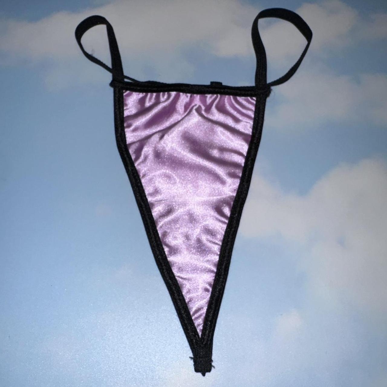 90s Satin lilac Gstring Thong Panty in the most... - Depop