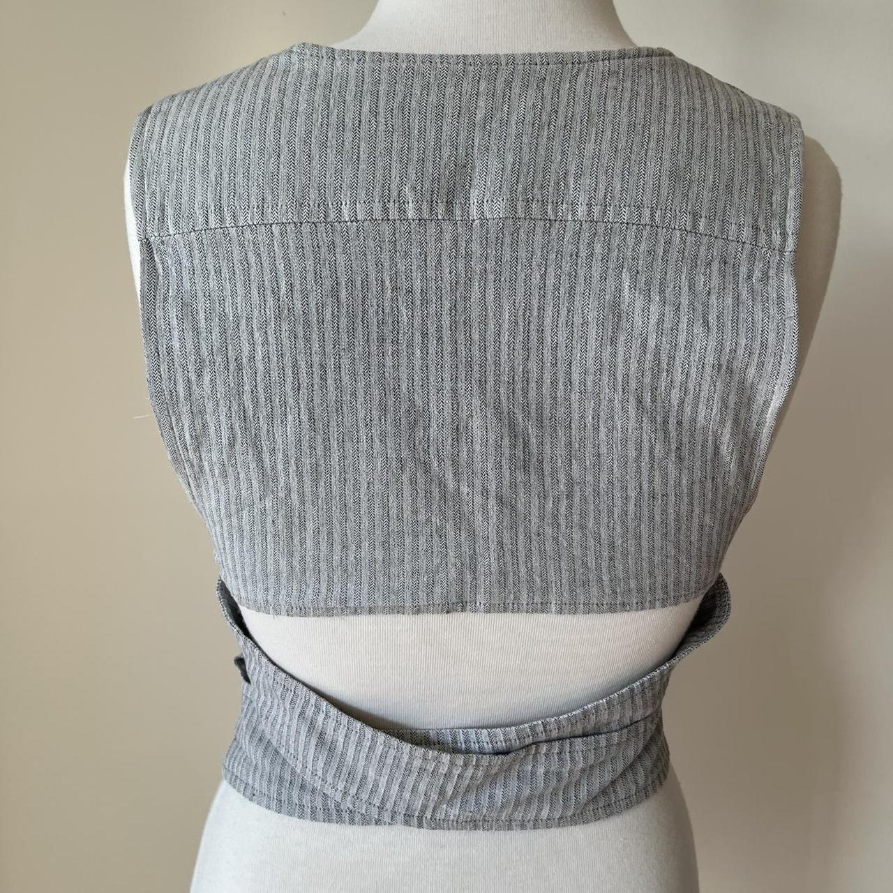 Grey pinstripe buster vest Tags have been cut off so... - Depop