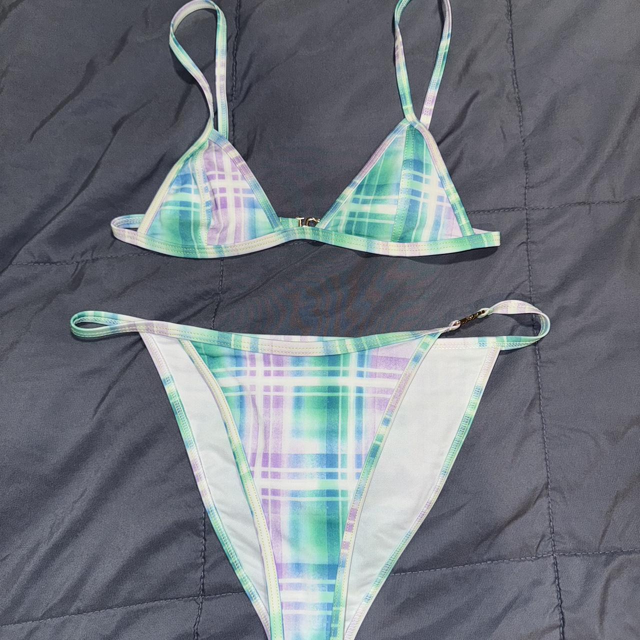 Peachy den plaid bikini set. Brand new. Never... - Depop