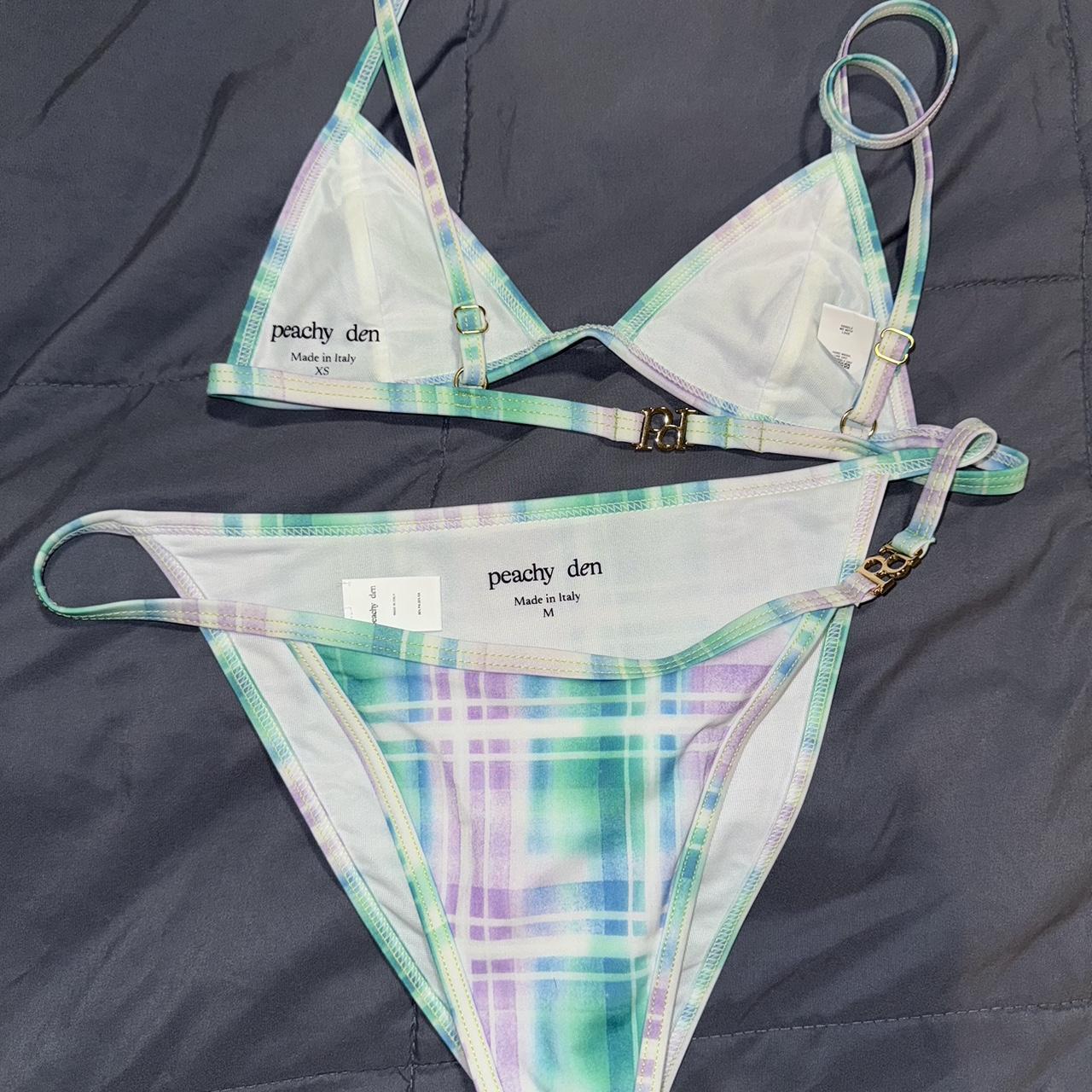 Peachy den plaid bikini set. Brand new. Never... - Depop