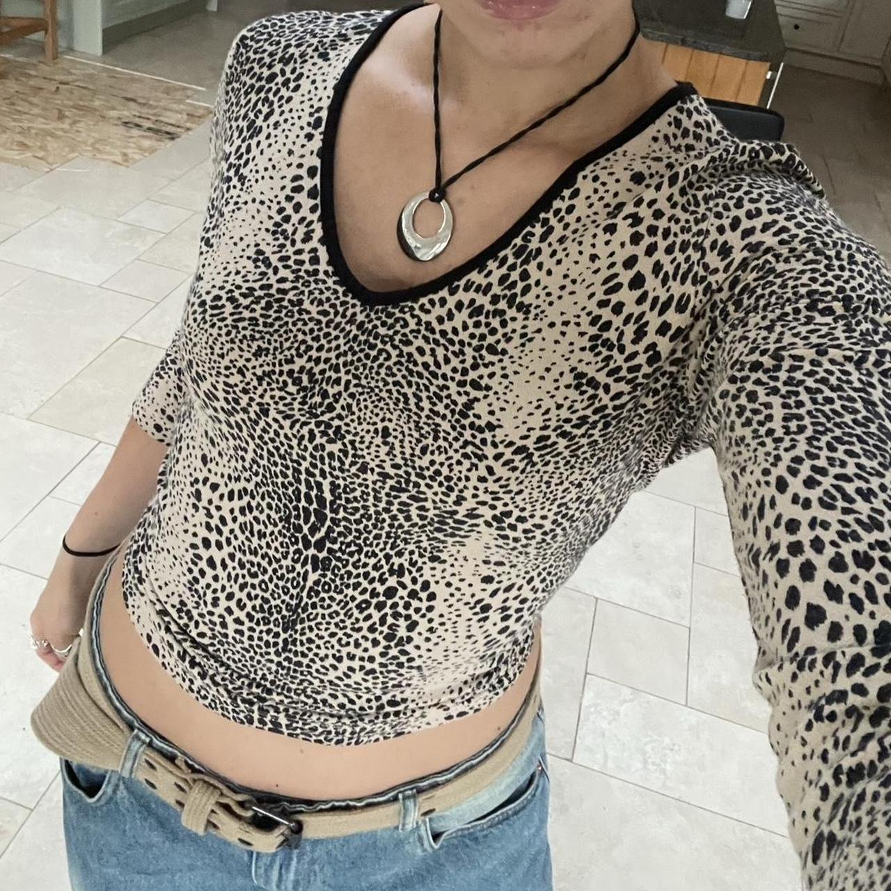 Vintage kaliko leopard print top - Really good... - Depop