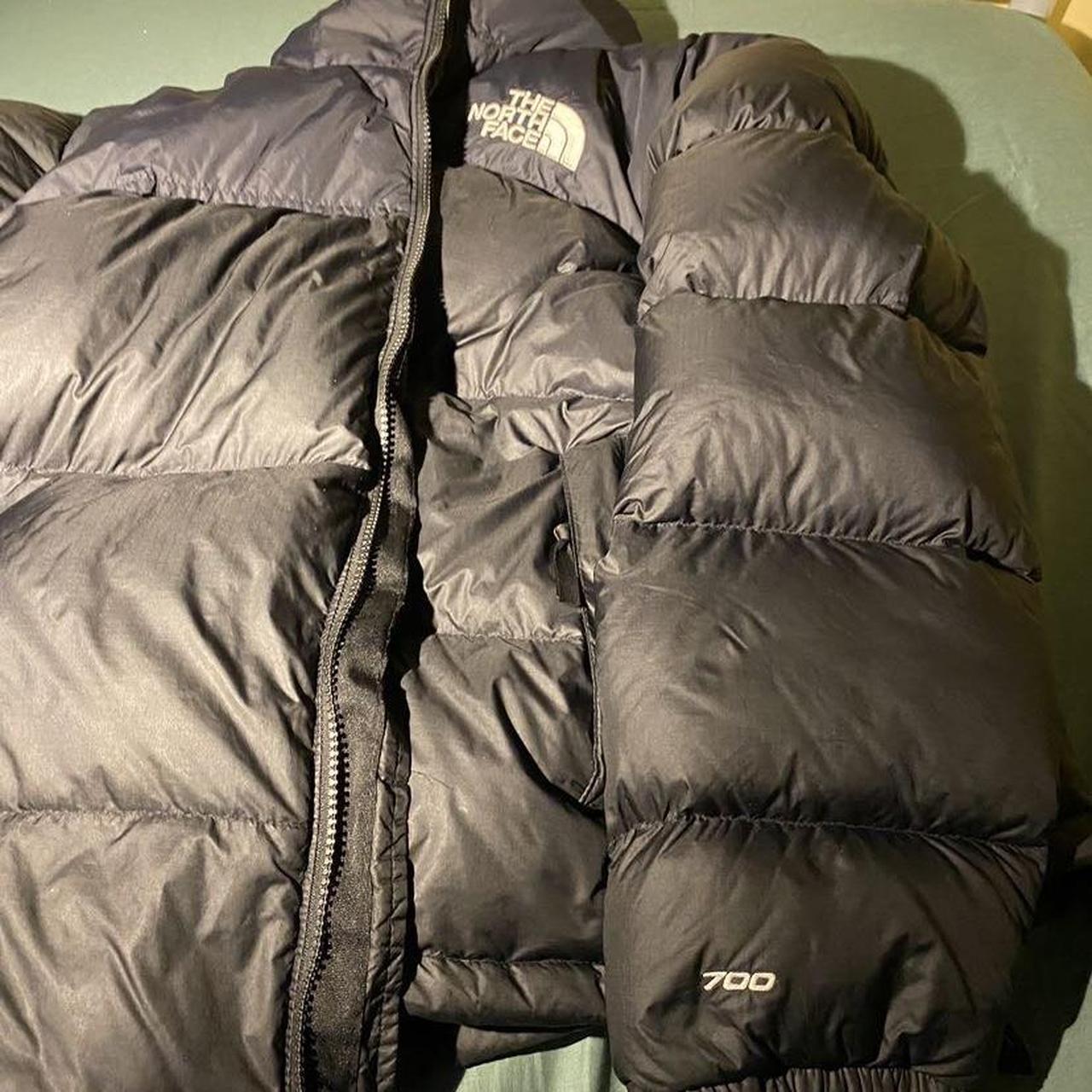 North Face 700 jacket size L in two tone Black. Good... - Depop