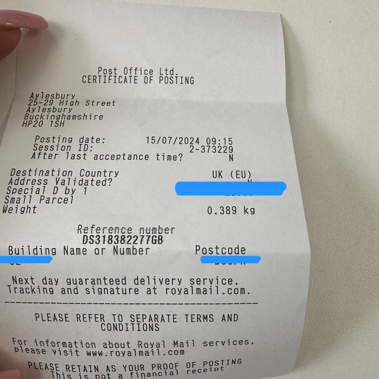 For @shifae: proof of postage - Depop