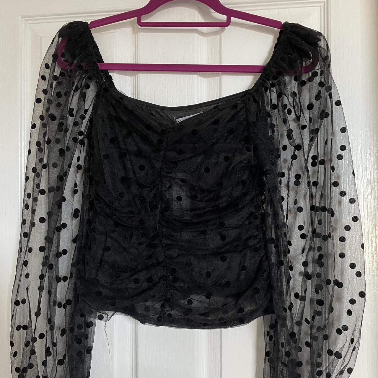 Oasis puff sleeve mesh top. Great for a night out... - Depop