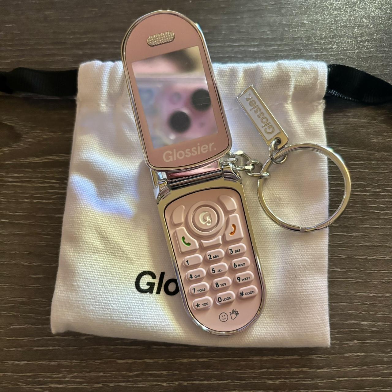 glossier LA exclusive flip phone keychain! very high... - Depop