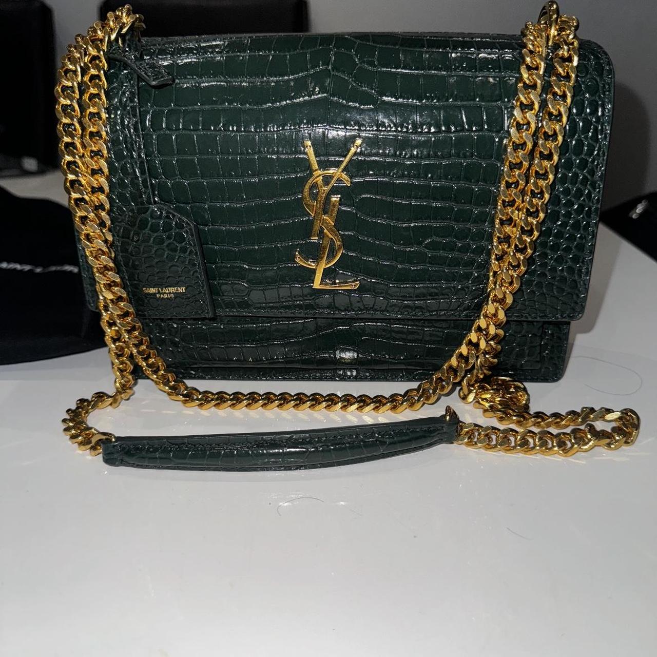 Ysl bag Medium sunset croc embossed leather bag... - Depop