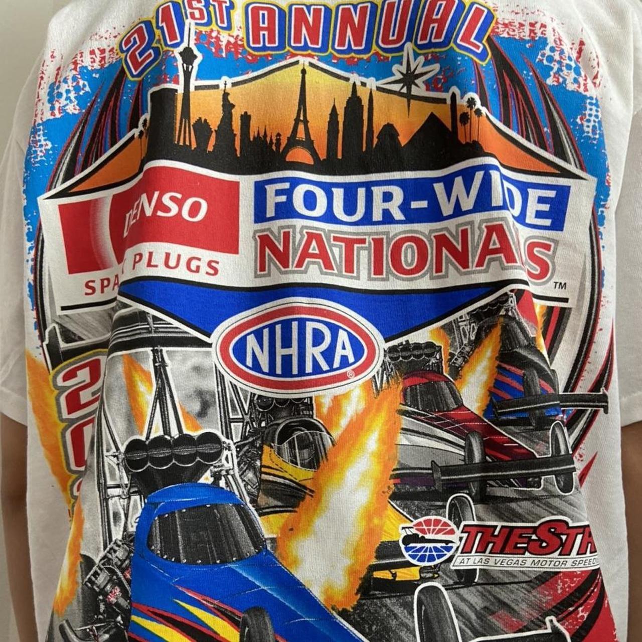 NHRA Nationals Nascar Graphics White Tee Shirt that... - Depop