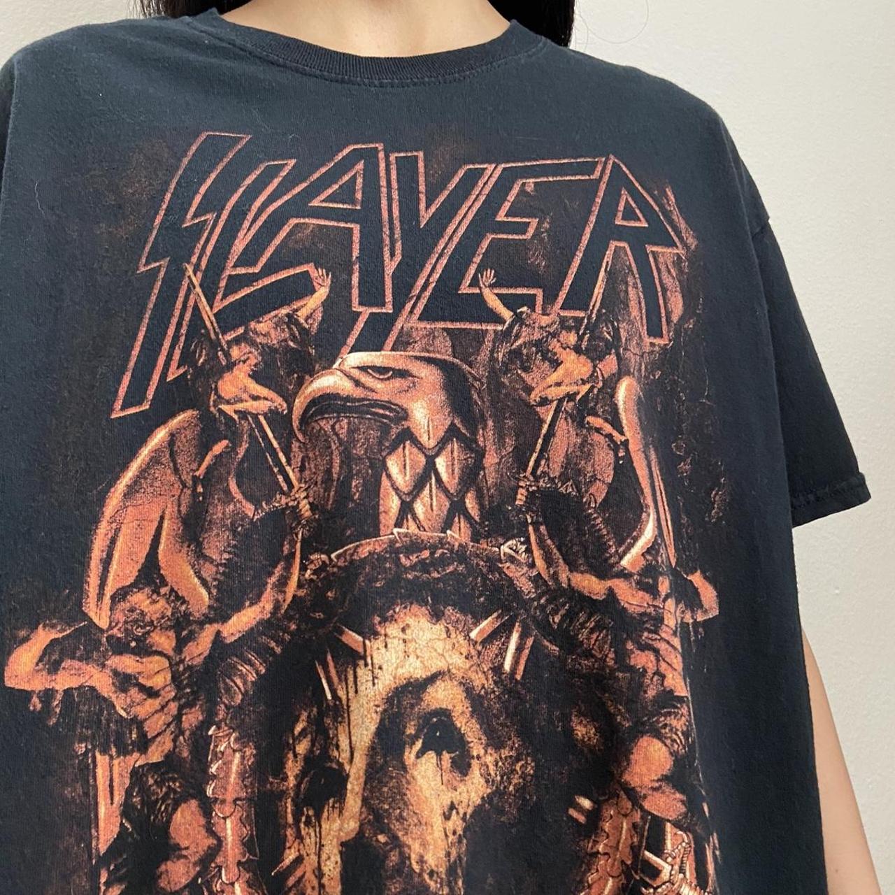 Vintage Slayer Band Graphics Black Tee Shirt that... - Depop