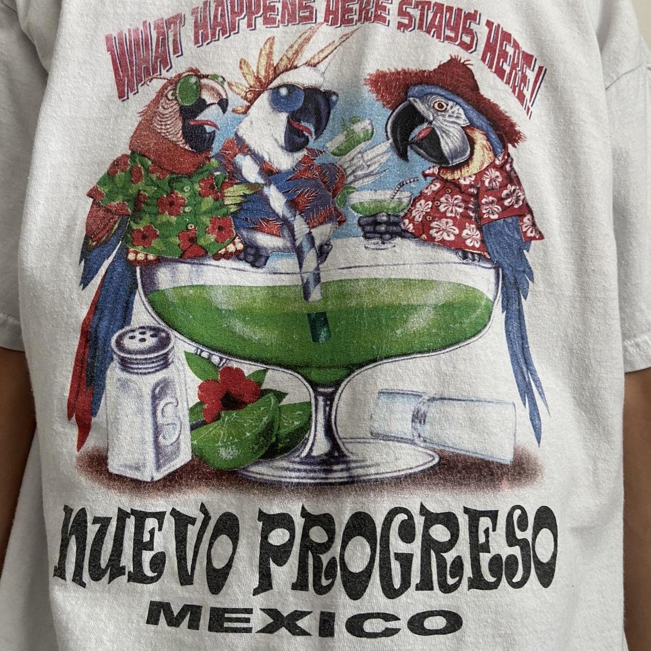 Vintage Nuevo Progreso Mexico Graphics White Tee... - Depop